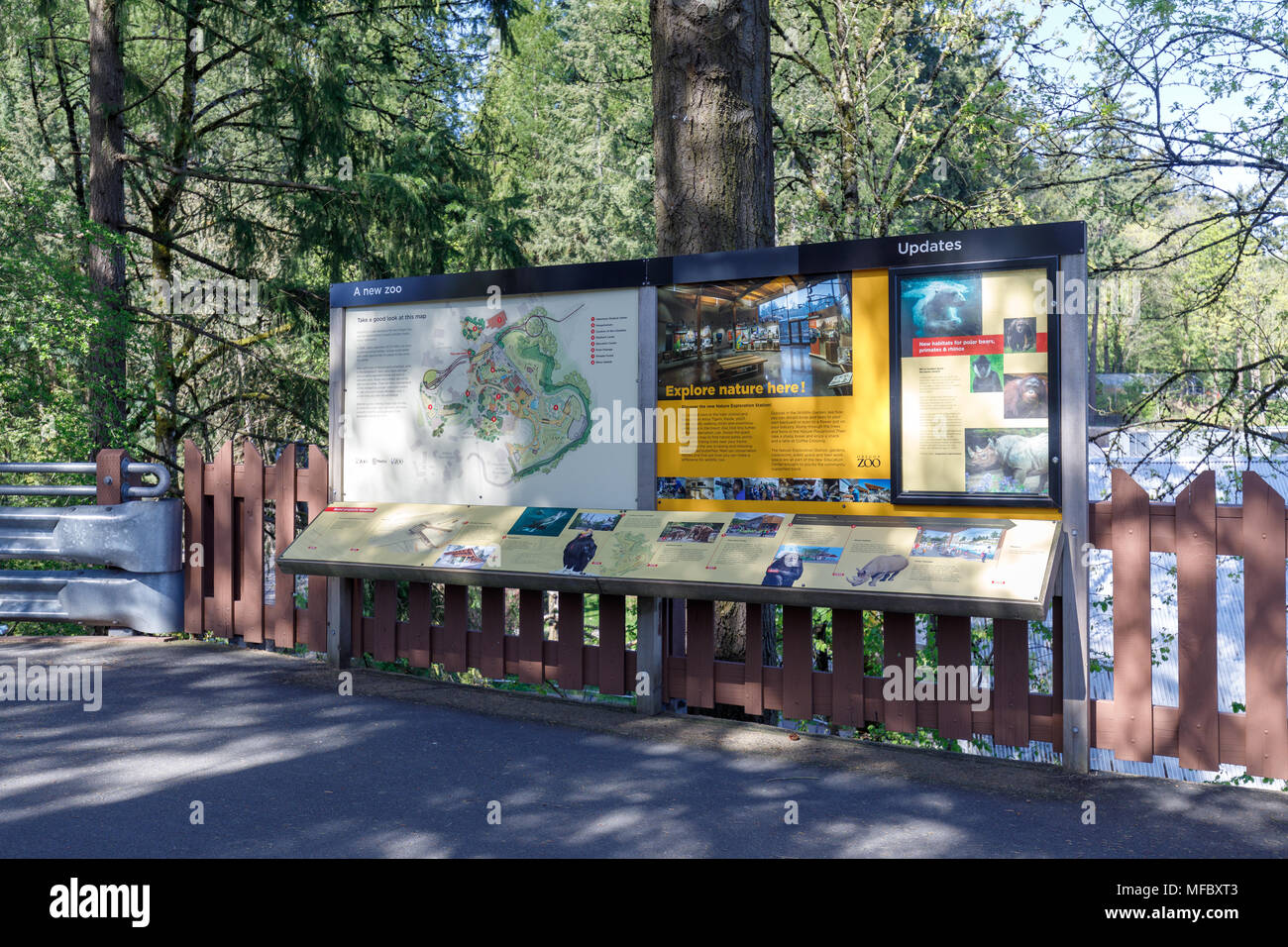 Portland, Oregon, USA - April 24, 2018 : Scenery of Oregon Zoo, which ...