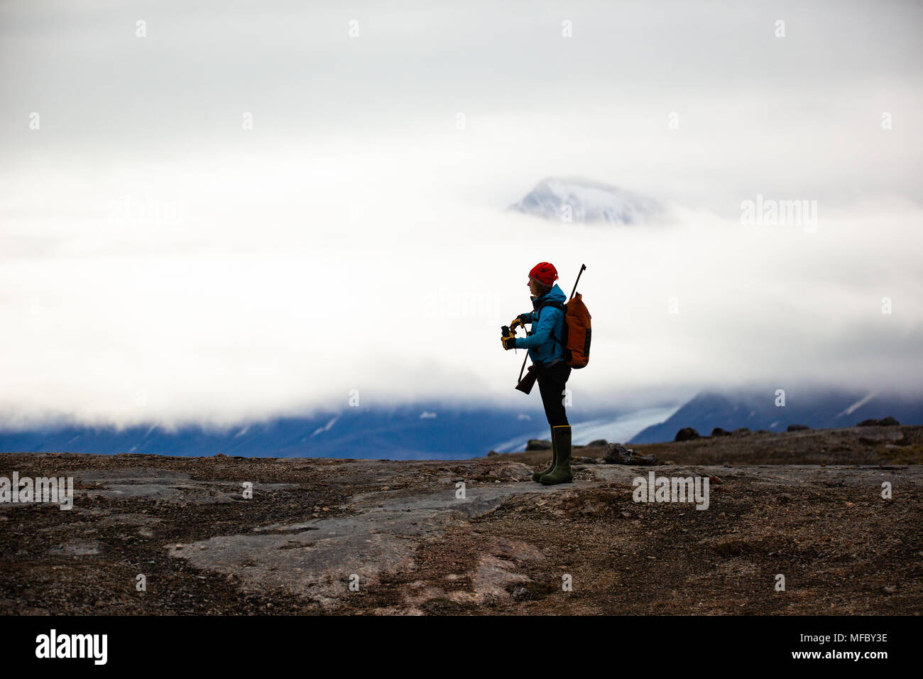 bears watcher in Spitzbergen Island, Svalbard Archipelago, Arctic ...