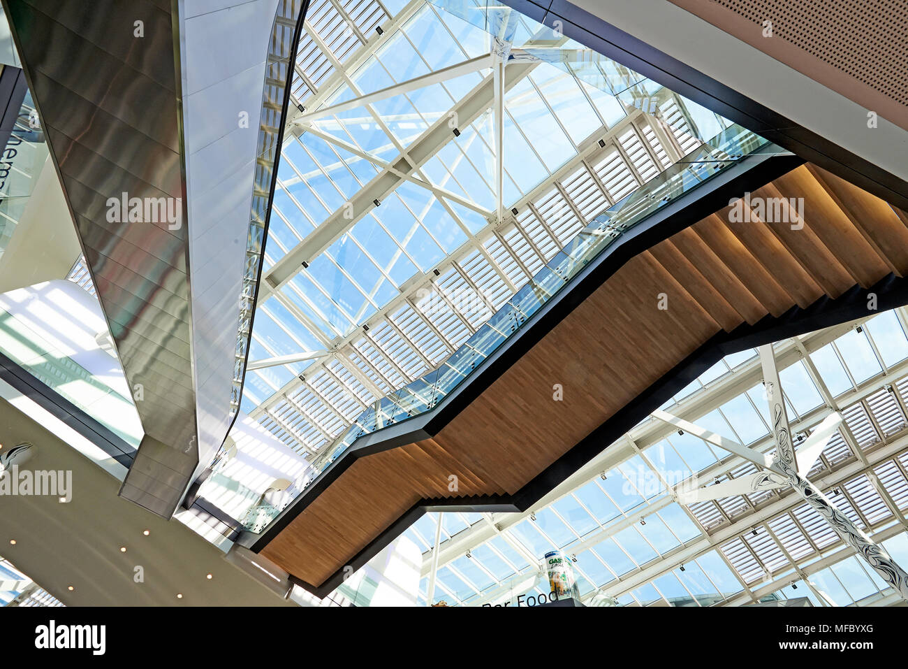BRUSSELS, BELGIUM, 19 APRIL 2018: View on the indoor and escalator ...