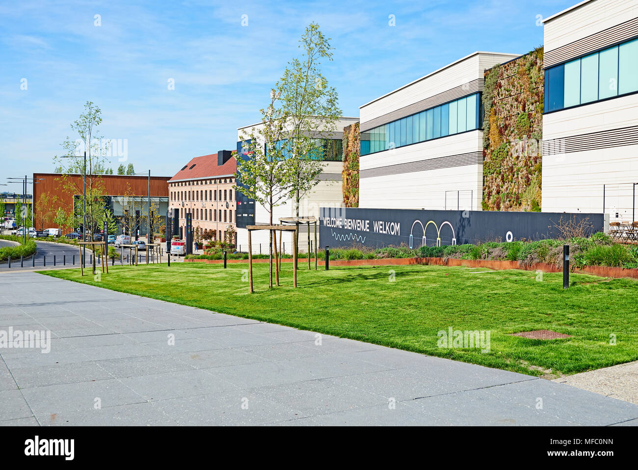 BRUSSELS, BELGIUM, 19 APRIL 2018: View on the front side from Docks ...