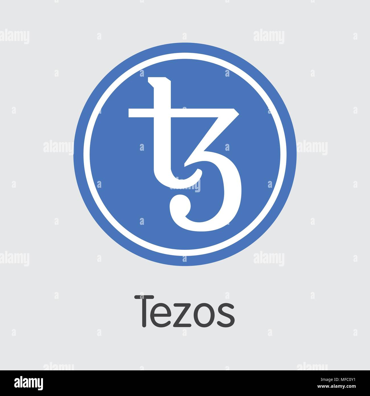Tezos Digital Currency. Vector XTZ Colored Logo Stock Vector Image ...