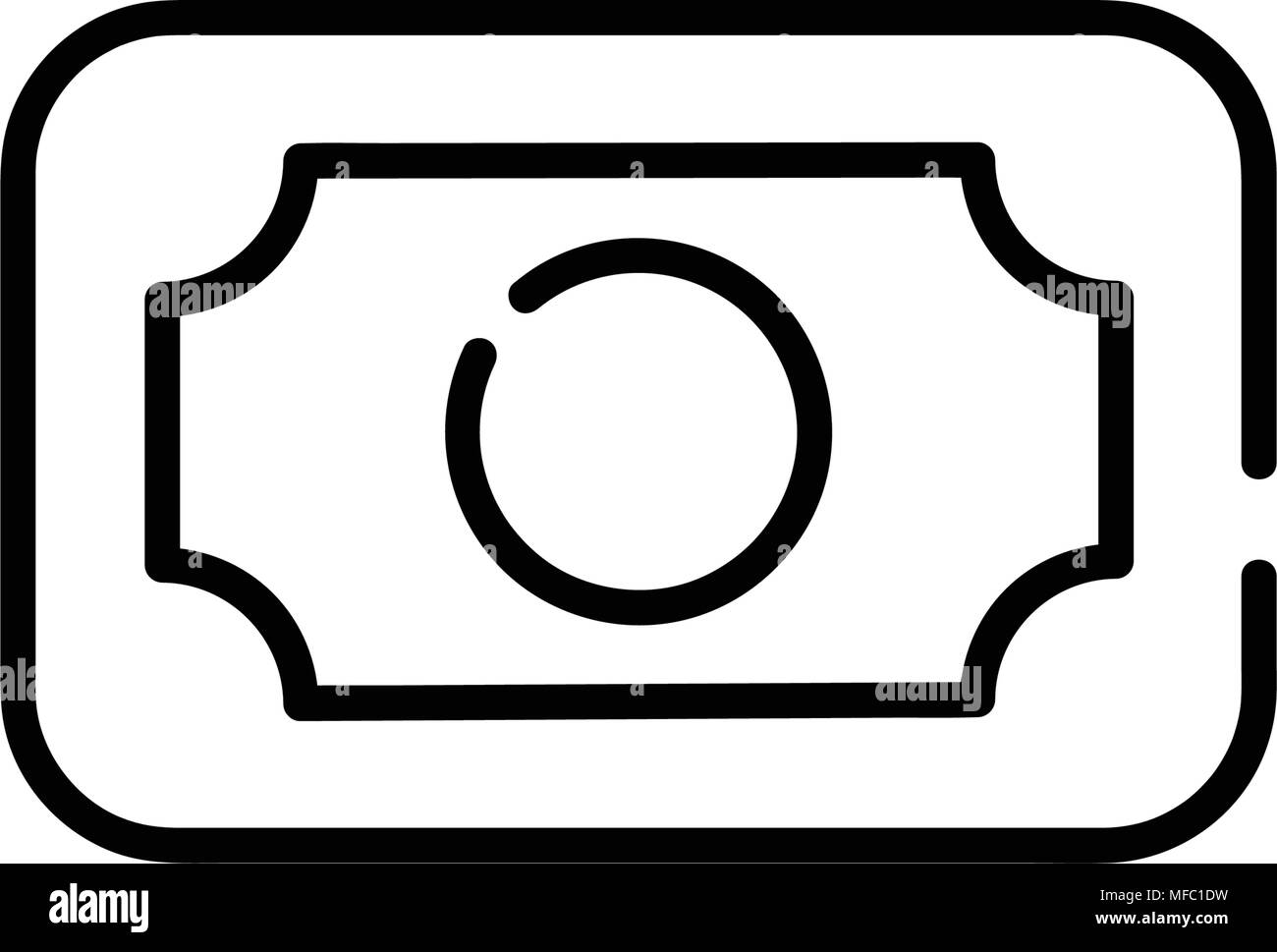 Banknote outline icon, vector icon isolated on white background Stock ...