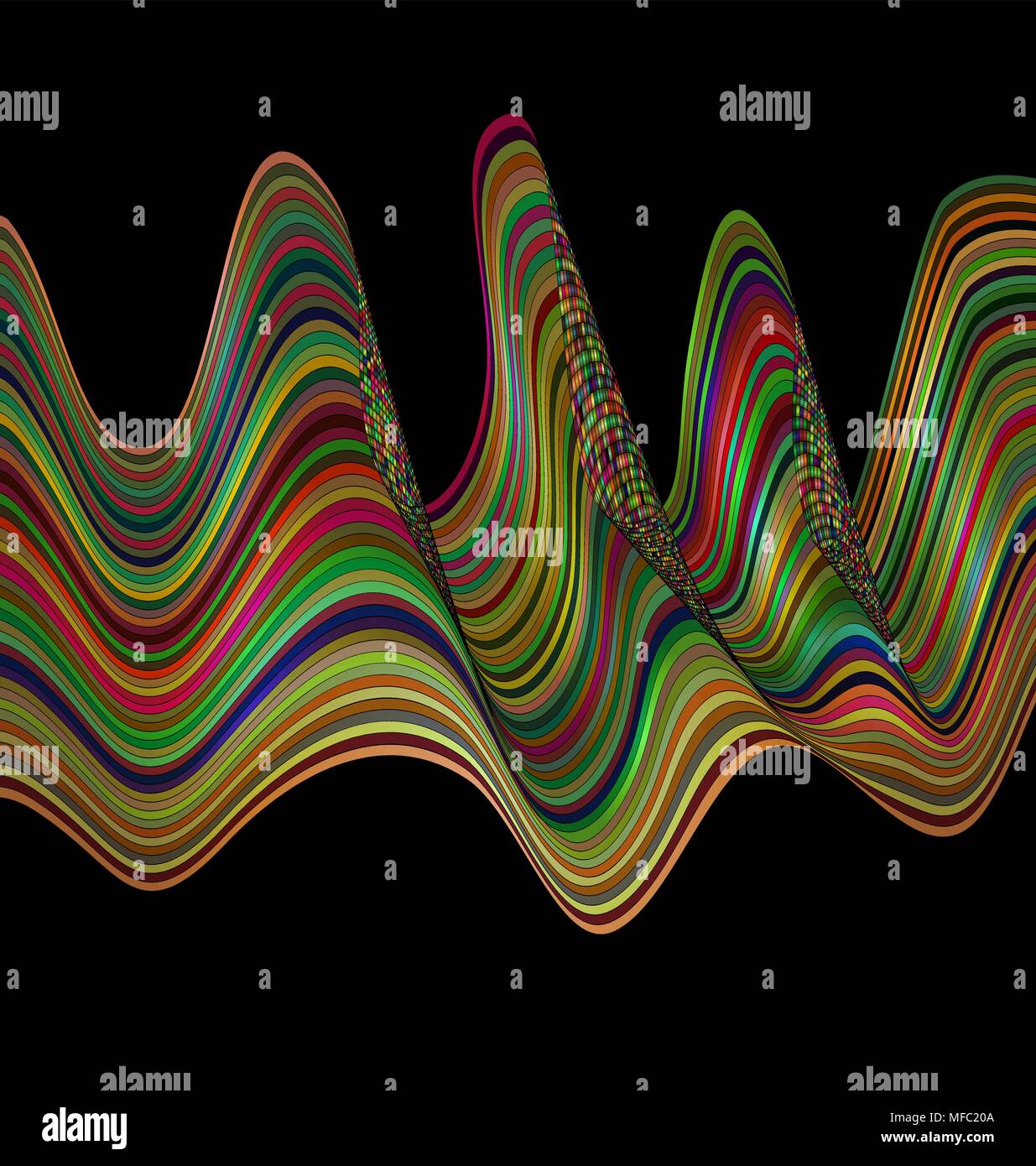 Waves drawing geometric shapes Stock Vector Images - Alamy