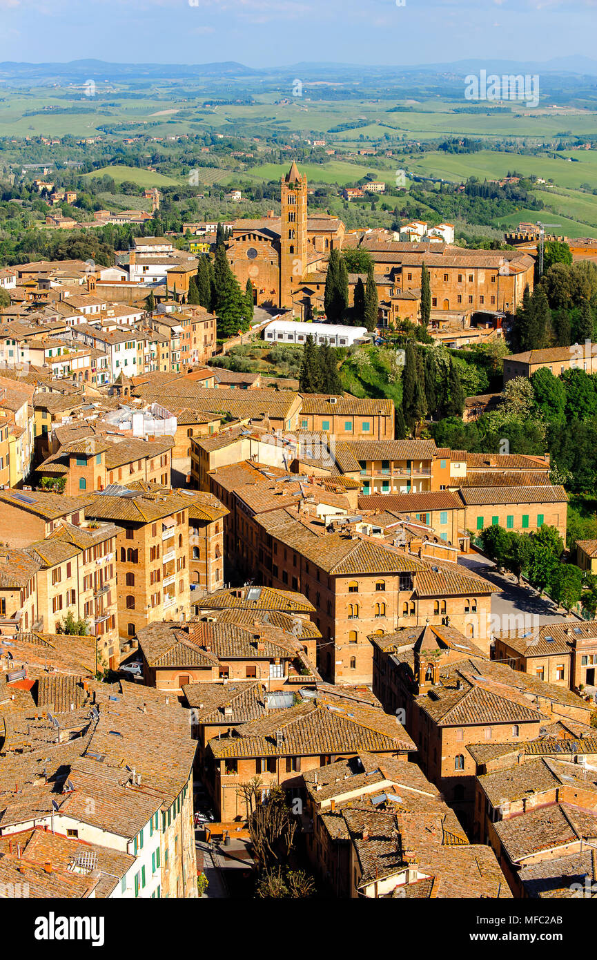 Roof tops of the Historic centre of Siena. UNESCO a World Heritage Site ...