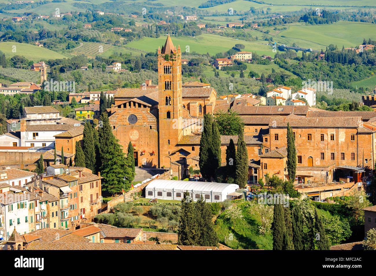 Roof tops of the Historic centre of Siena. UNESCO a World Heritage Site ...