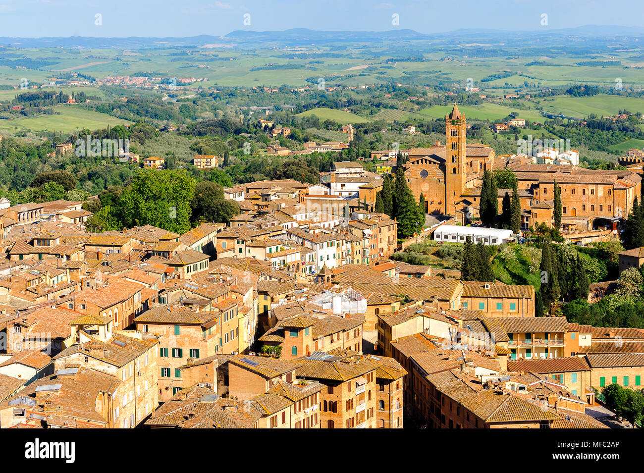 Roof tops of the Historic centre of Siena. UNESCO a World Heritage Site ...