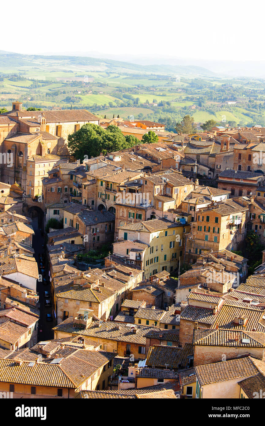 Roof tops of the Historic centre of Siena. UNESCO a World Heritage Site ...