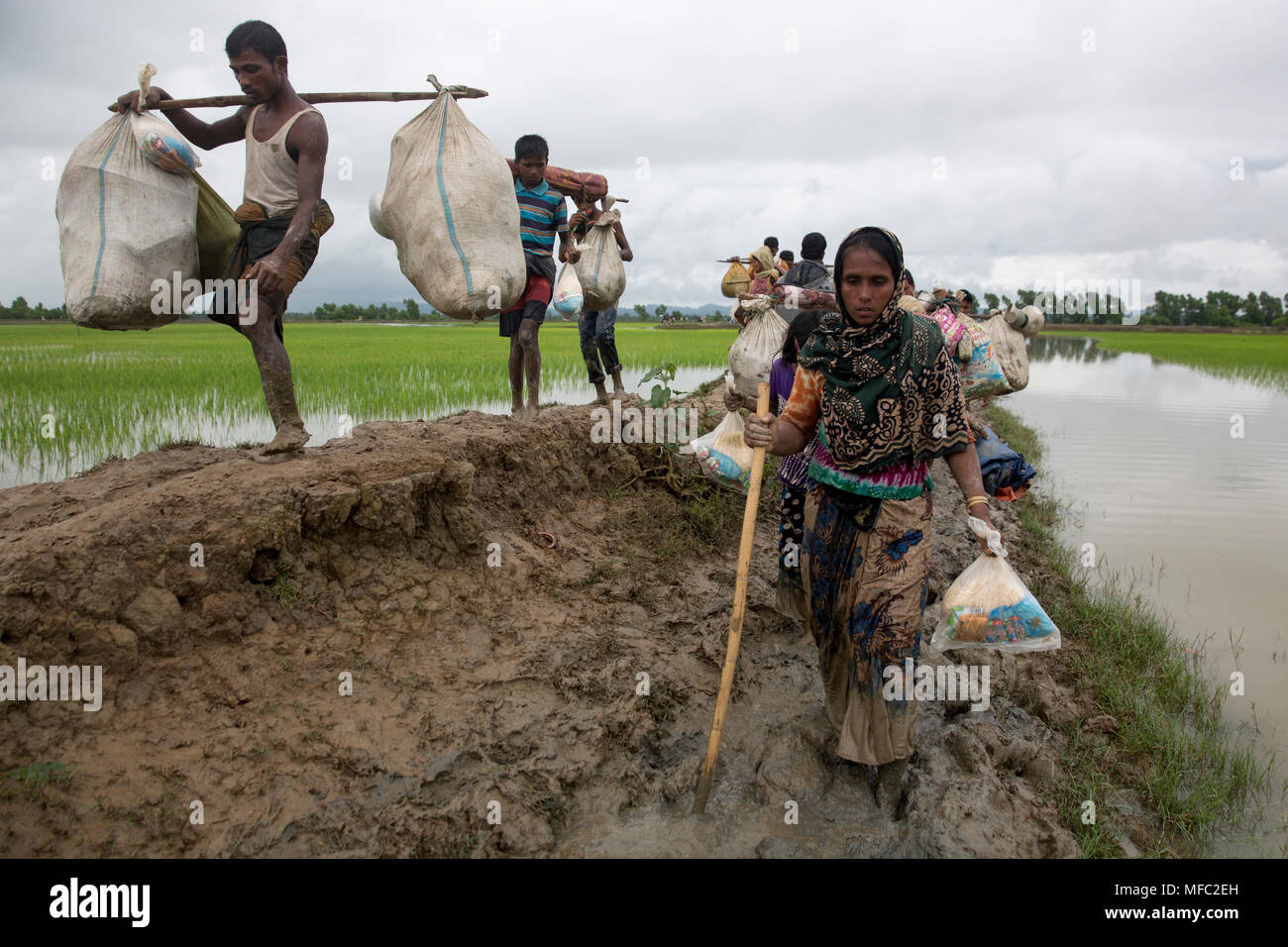 Rohingya refugees entered Bangladesh through border points in Ukhia ...
