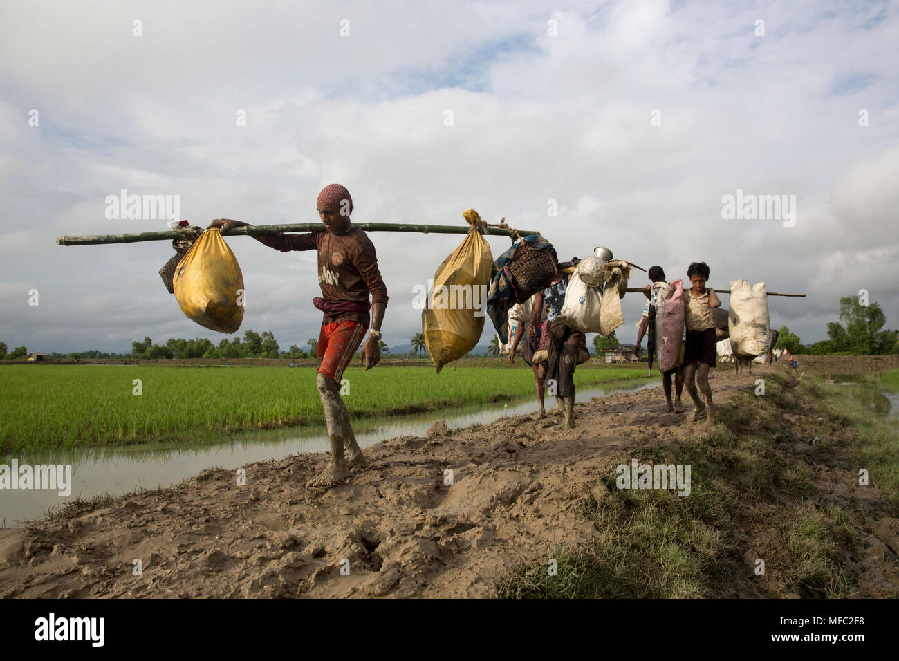 Rohingya refugees entered Bangladesh through border points in Ukhia ...