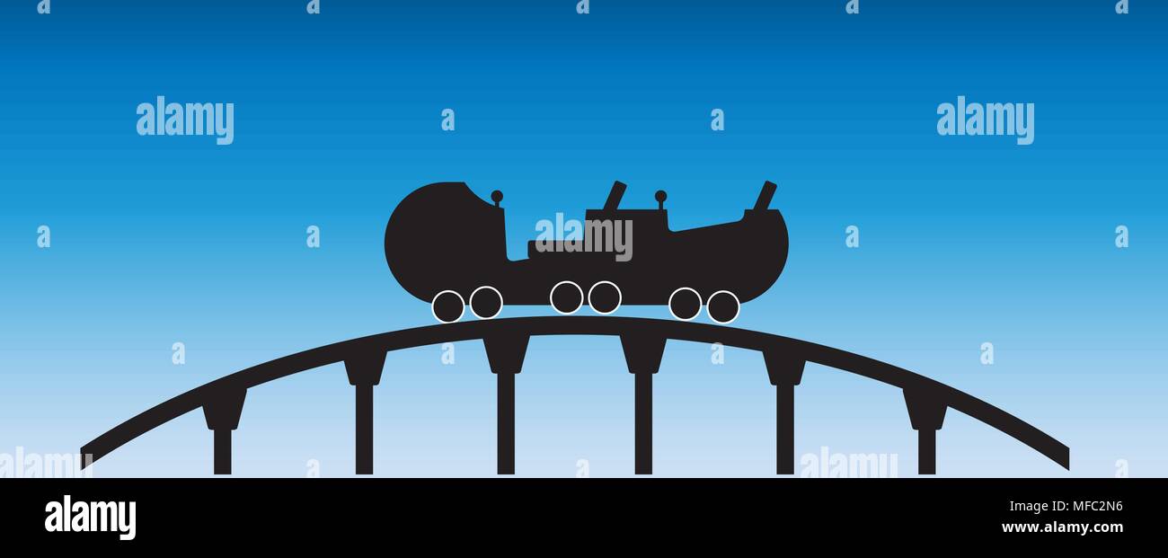 Roller Coaster Track Side View