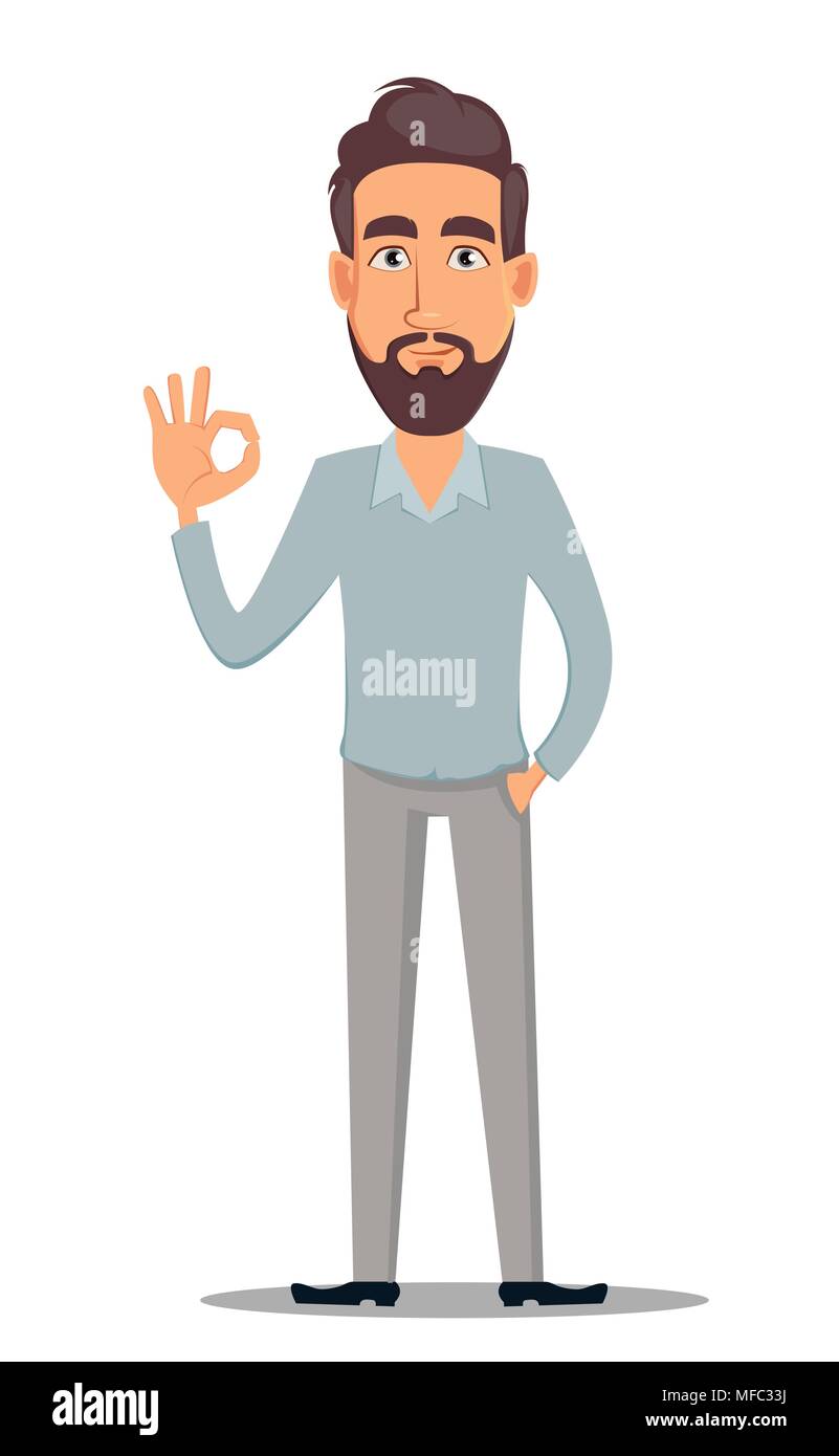 Business man in casual clothes. Businessman cartoon character showing ...