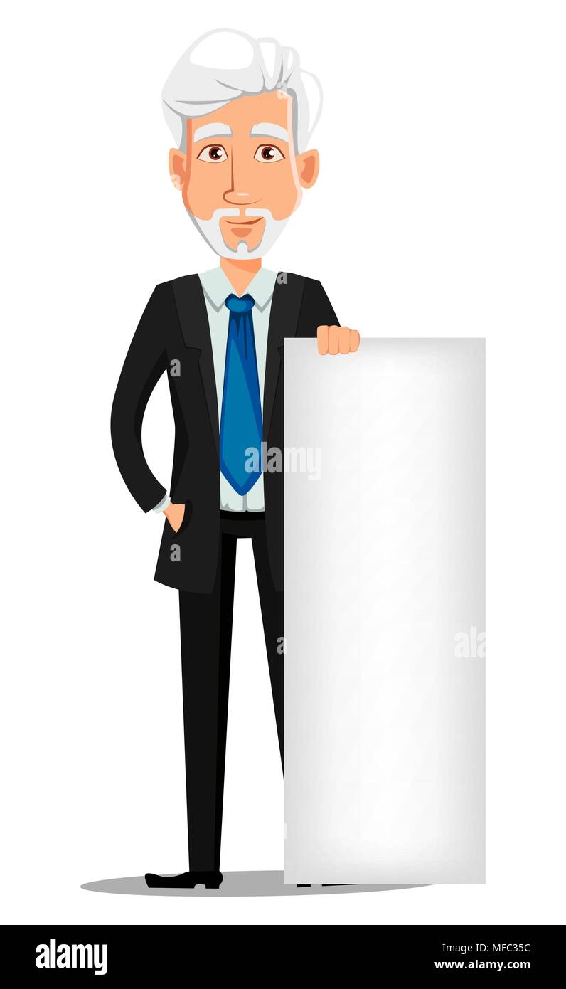 Gray haired man standing Stock Vector Images - Alamy
