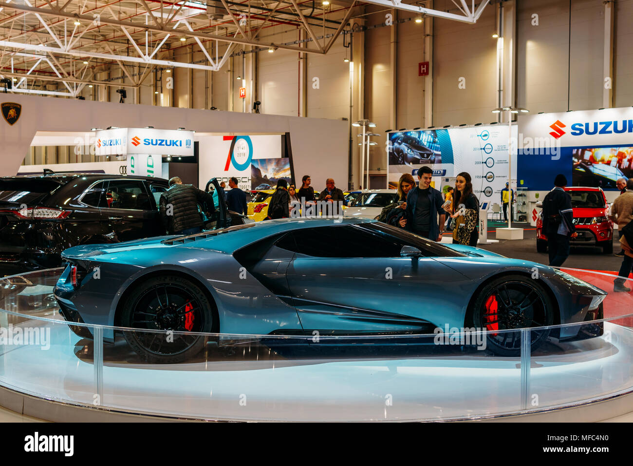 BUCHAREST, ROMANIA - MARCH 28, 2018: Ford Mustang Cars At Bucharest ...
