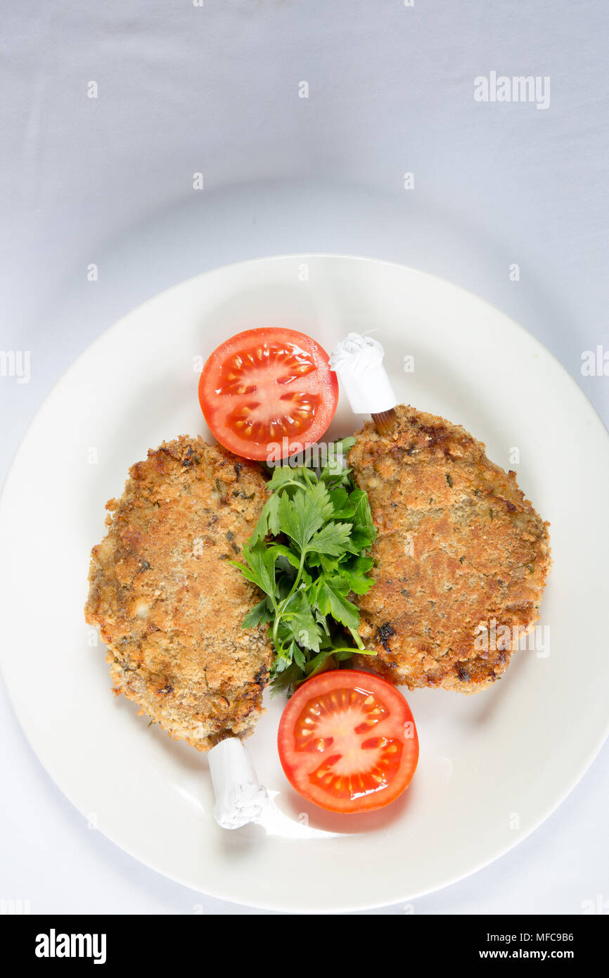 Traditional minced Beef dish of Durham cutlets handmade from a 1948 ...