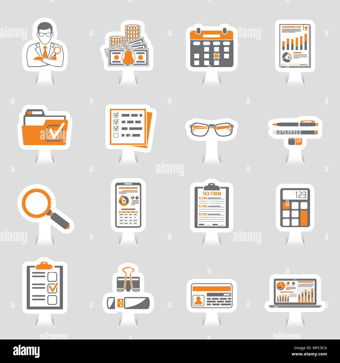 Magnifying glass sticker Stock Vector Images - Alamy