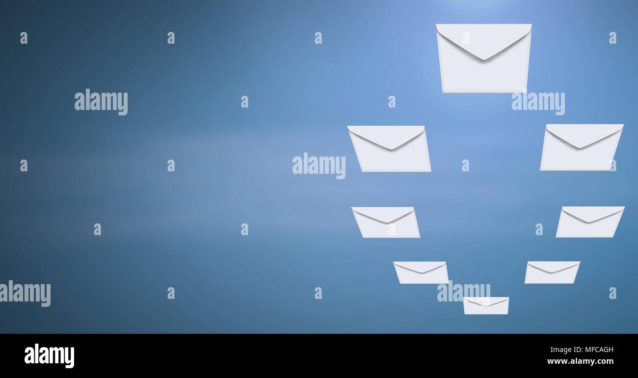Envelope letters messages floating Stock Photo - Alamy