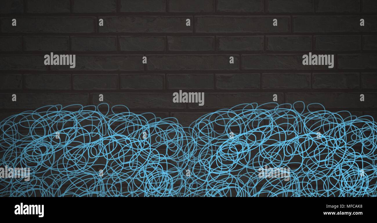 intense doodles on wall Stock Photo - Alamy