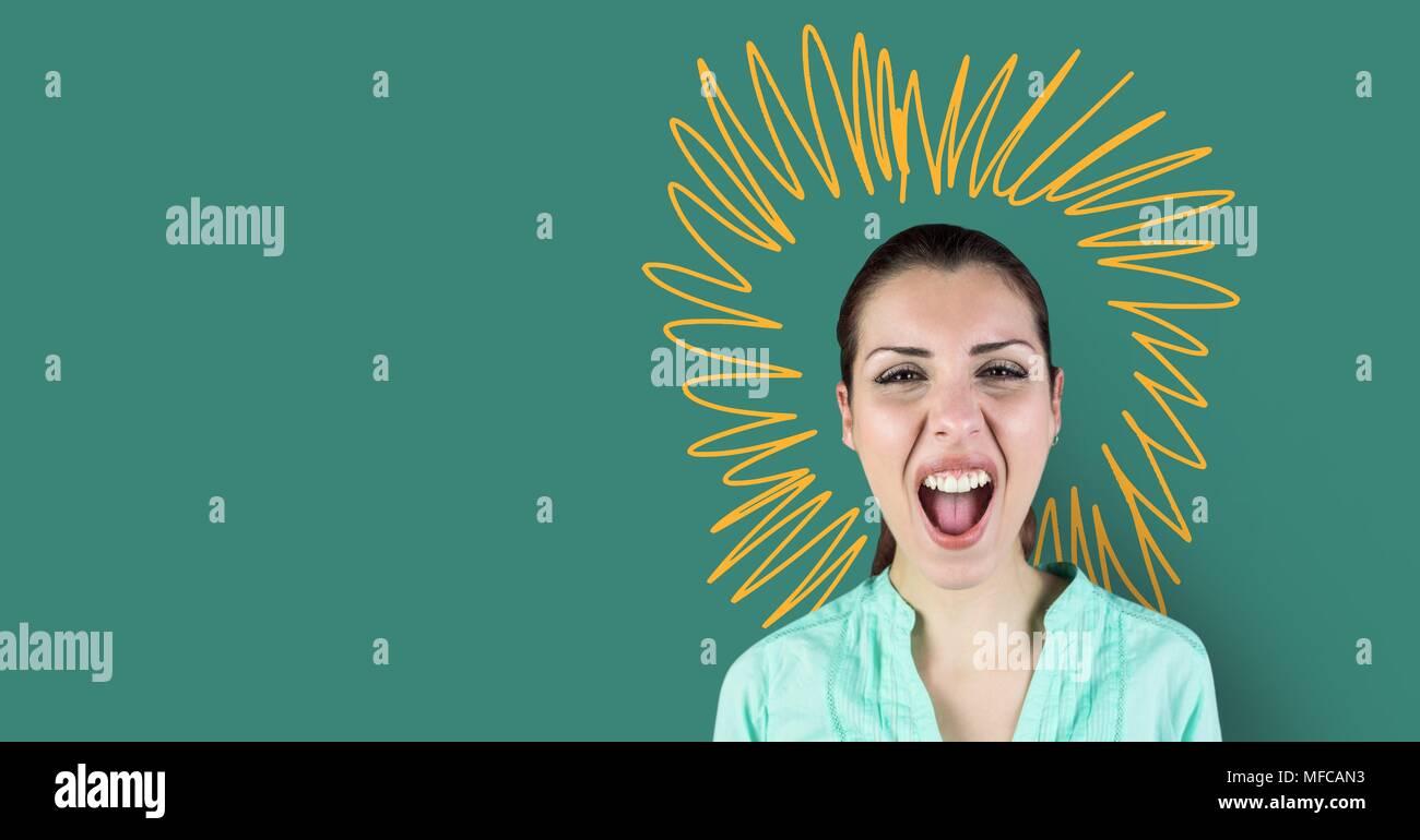 Screaming woman headache hi-res stock photography and images - Alamy
