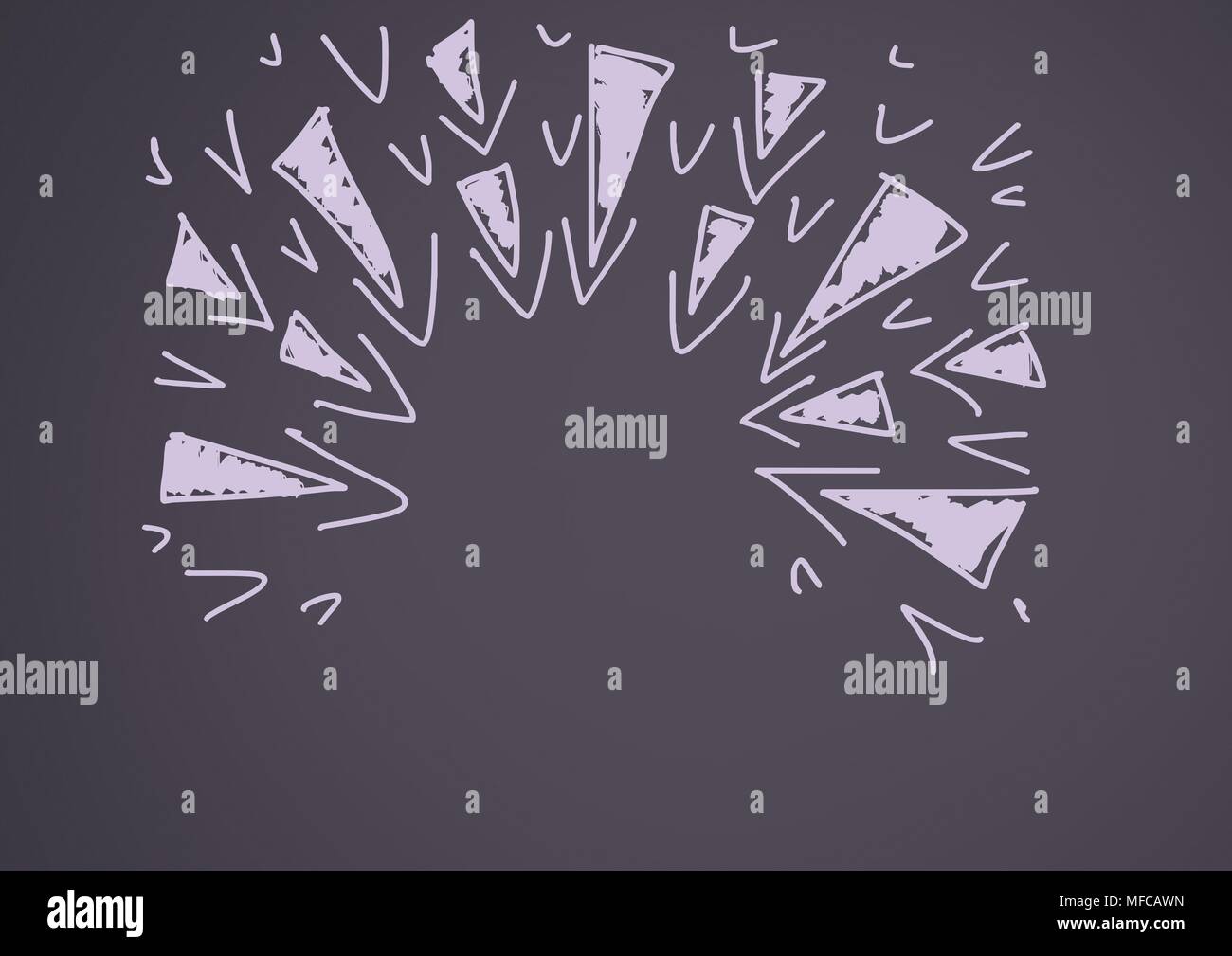 sharp triangle doodles on purple background Stock Photo - Alamy