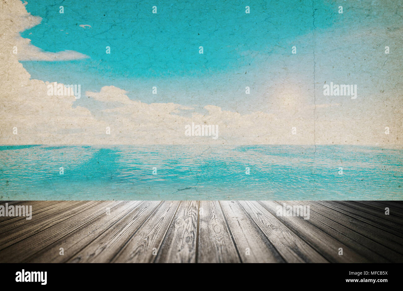 Tropical vintage beach landscape Stock Photo - Alamy