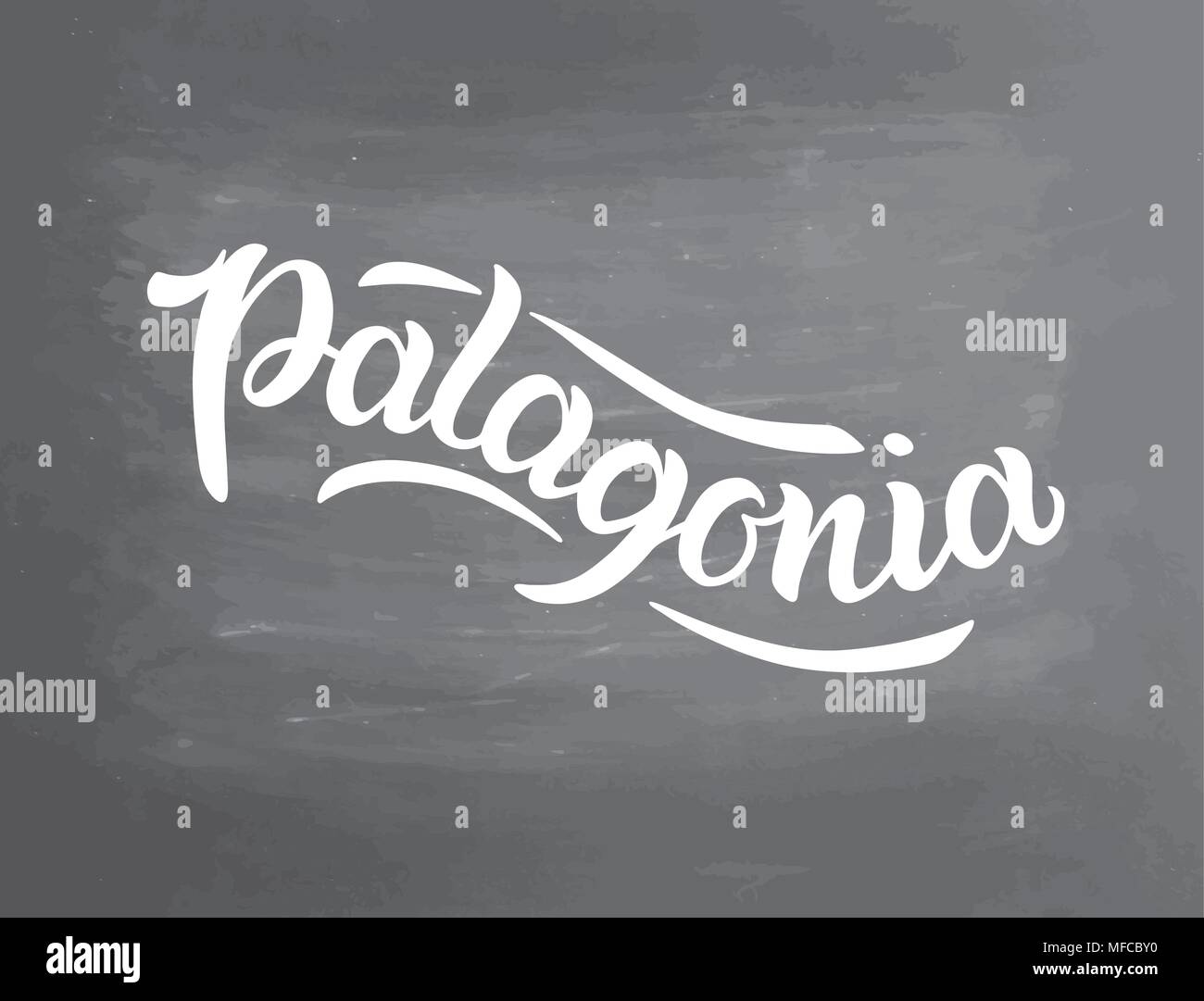 Patagonia, South America. Greeting card with typography, lettering ...