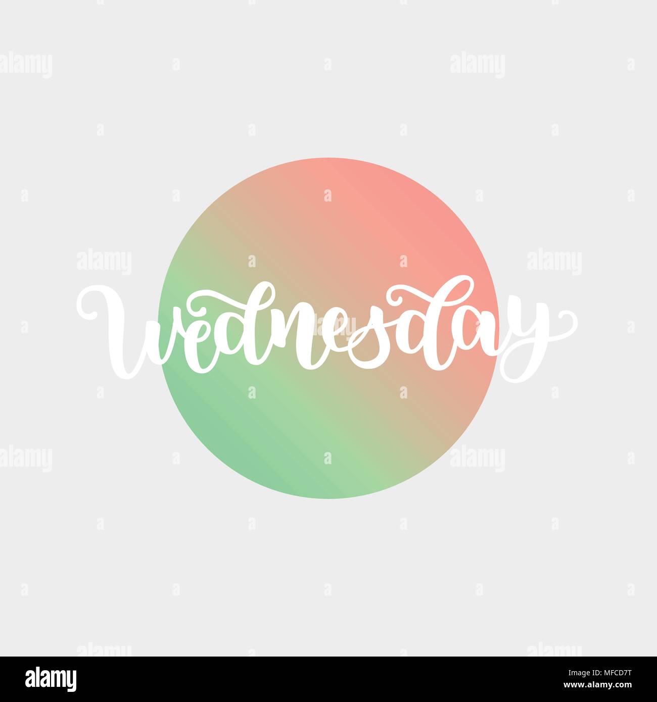 Wednesday. Handwriting font by calligraphy. Vector illustration on ...