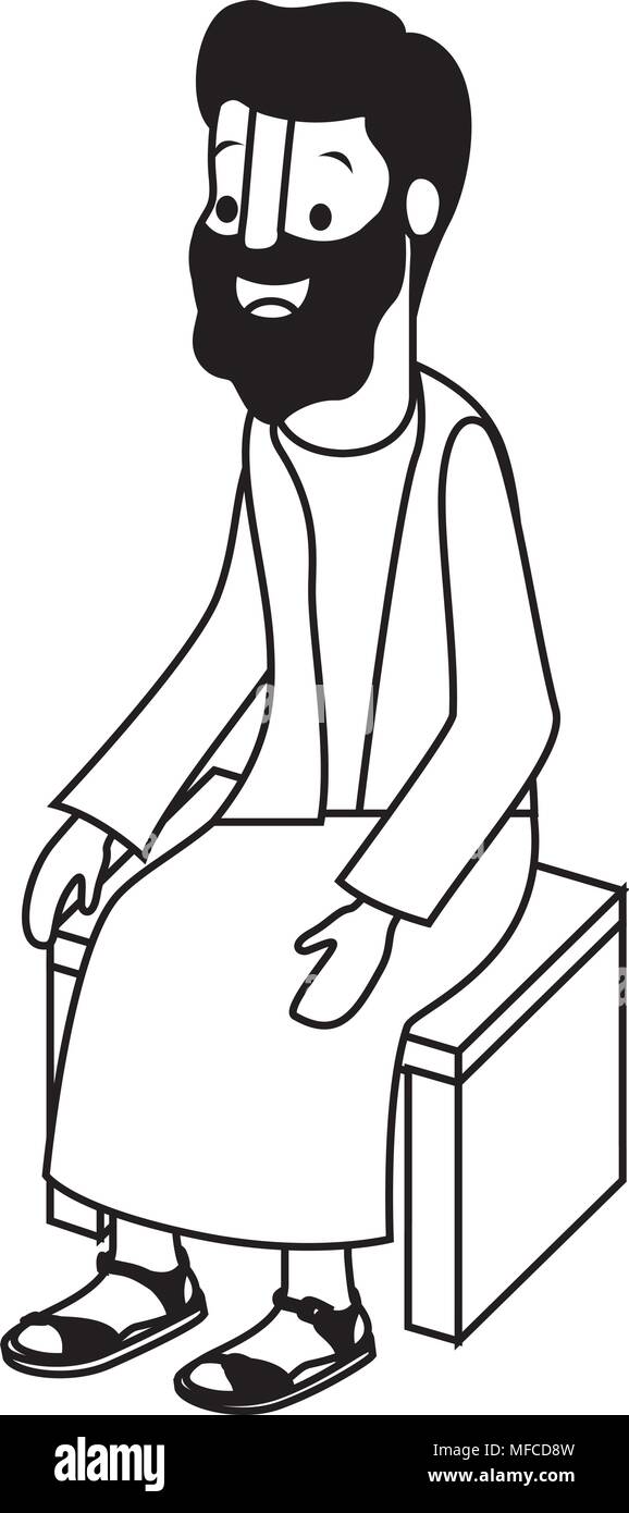 apostle of Jesus sitting on wooden chair Stock Vector Image & Art - Alamy