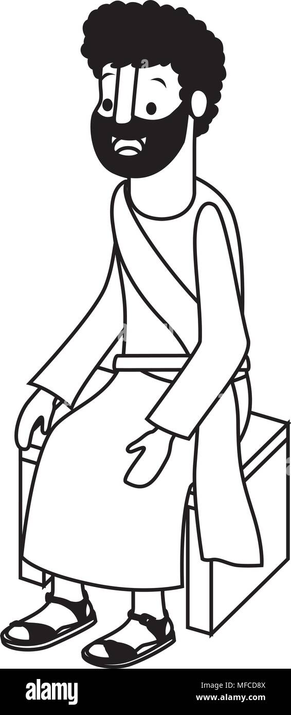 apostle of Jesus sitting on wooden chair Stock Vector Image & Art - Alamy