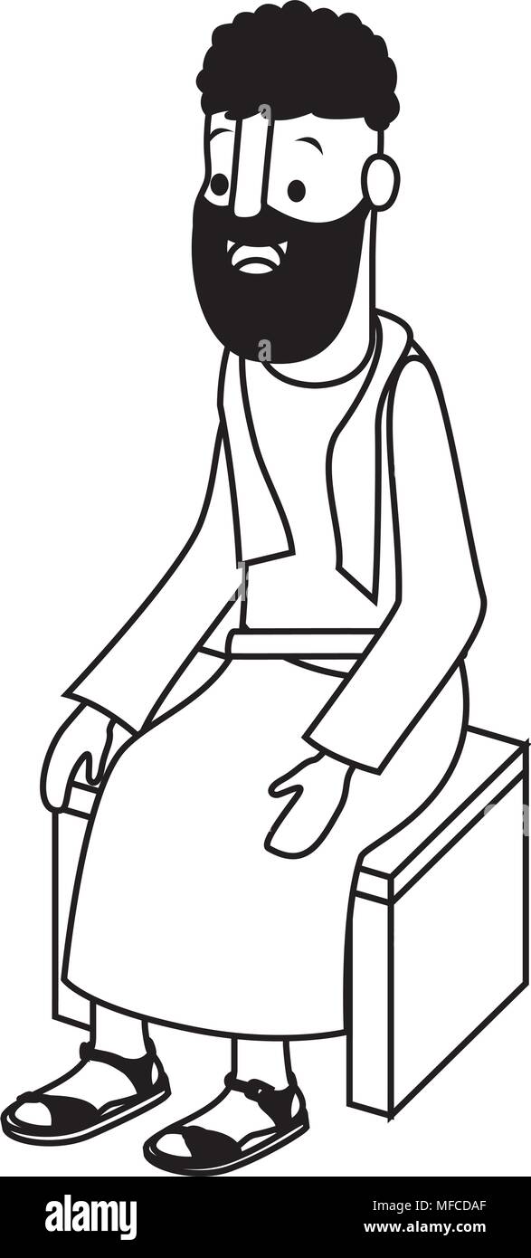 apostle of Jesus sitting on wooden chair Stock Vector Image & Art - Alamy