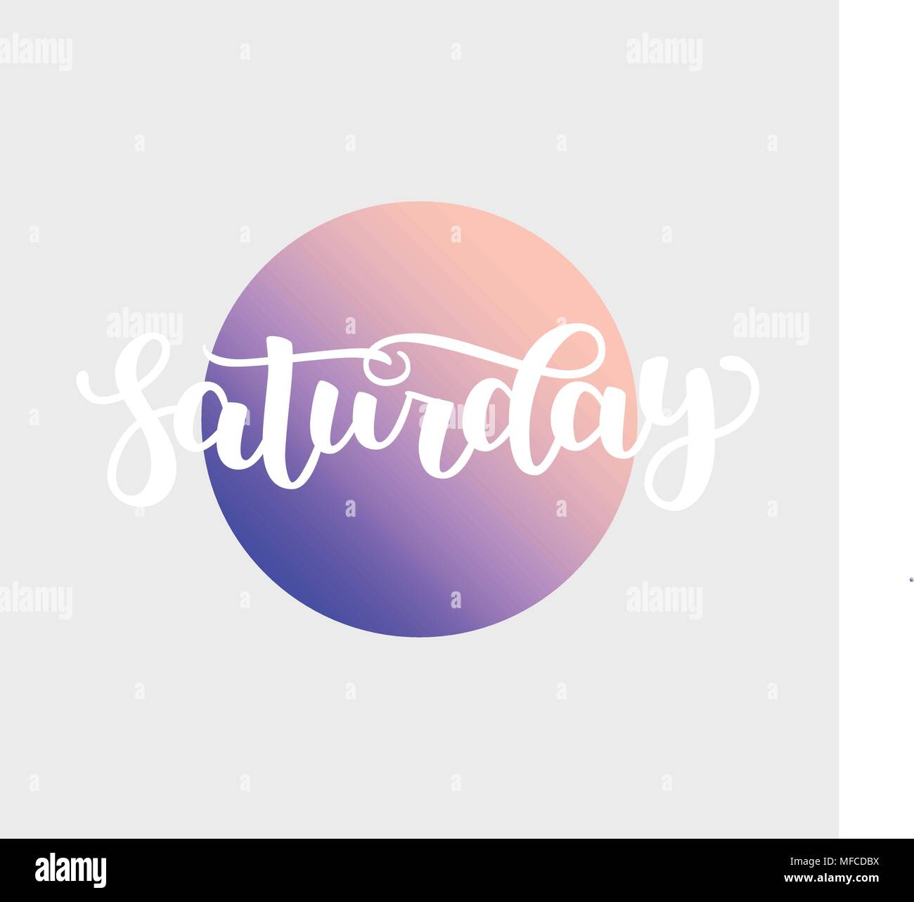 Saturday. Handwriting font by calligraphy. Vector illustration on ...