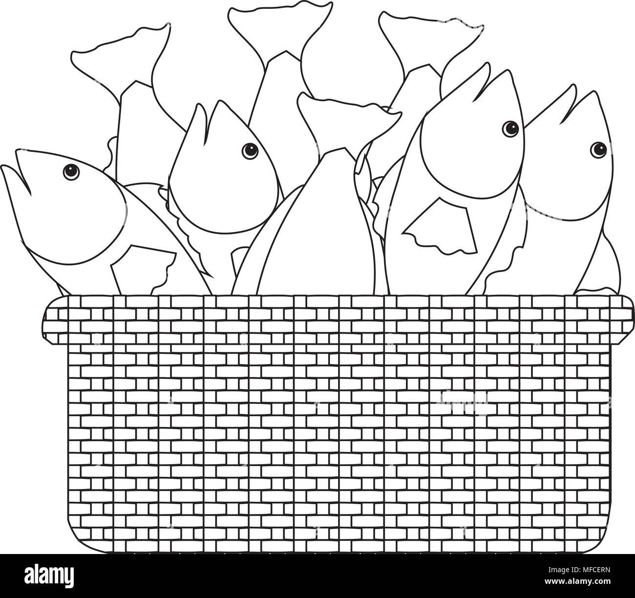 basket with fish icon Stock Vector Image & Art - Alamy