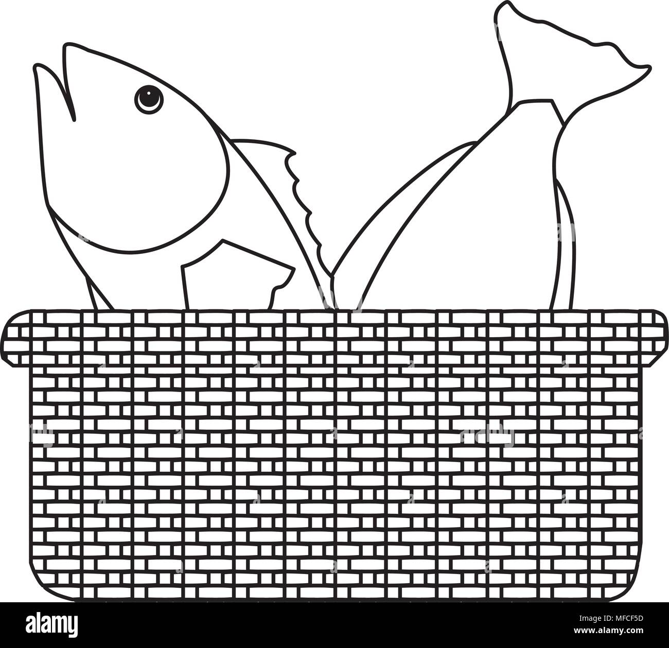 Basket fishes Stock Vector Images - Alamy