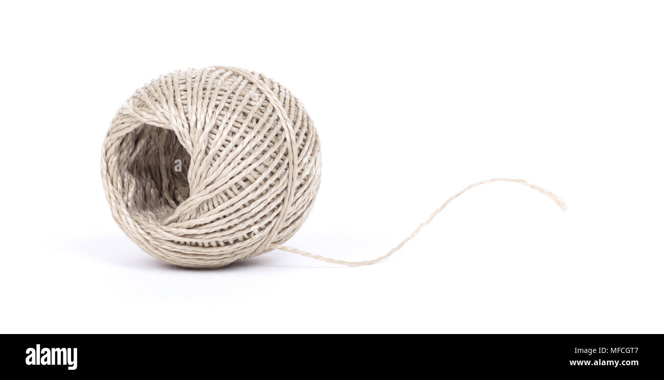Small ball of rope isolated on a white background Stock Photo - Alamy