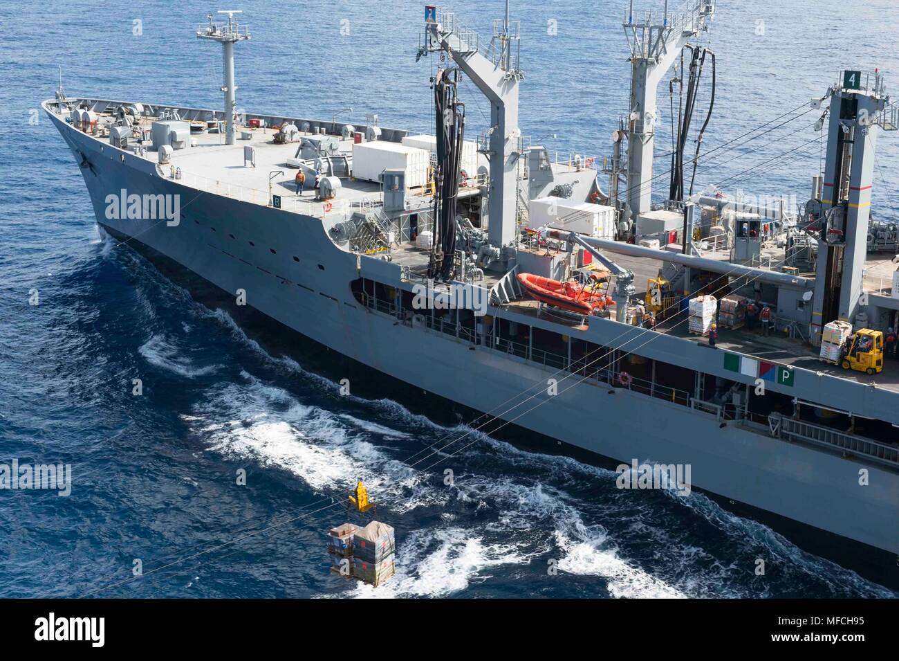 Fleet replenishment oiler usns henry j kaiser t ao 187 hi-res stock ...