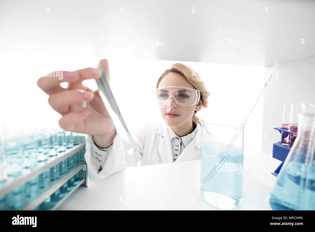 closeup.portrait of doctor biologist in the lab Stock Photo - Alamy