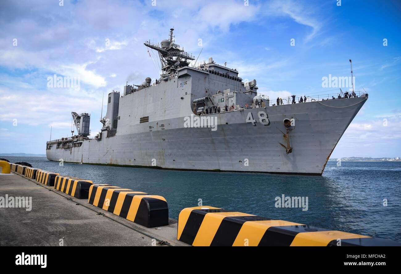 180420-N-YG104-0002 OKINAWA, Japan (April 20, 2018) The amphibious dock ...