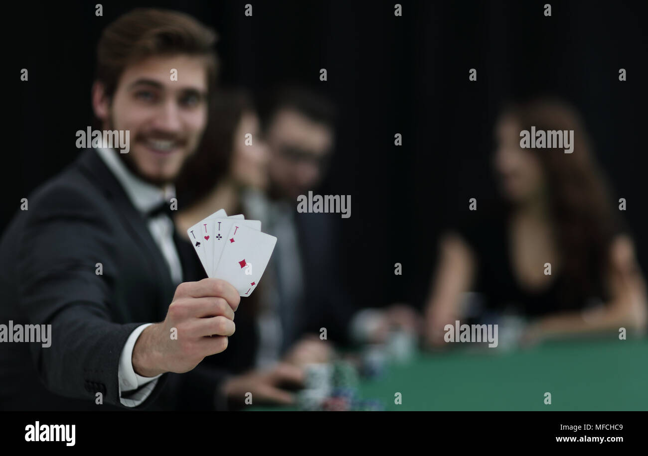 lucky player with the winning combination Stock Photo - Alamy