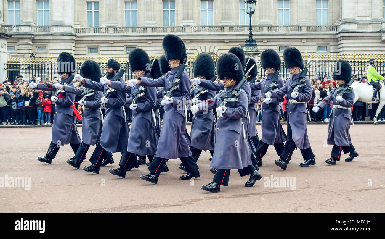 London / England - 02.07.2017: Royal Navy Guard parade fully armed ...