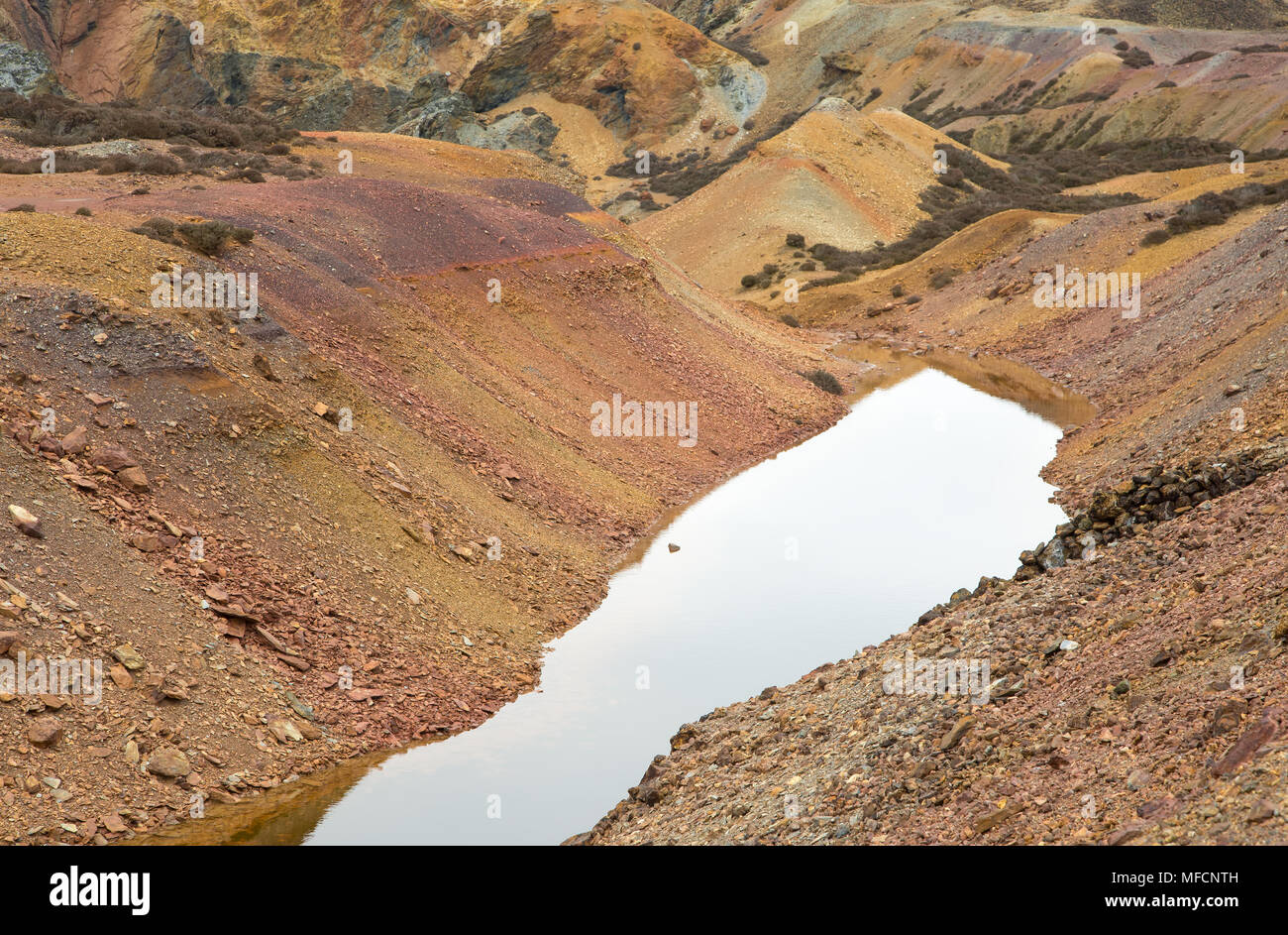 Old disused open cast copper mine workings Stock Photo - Alamy