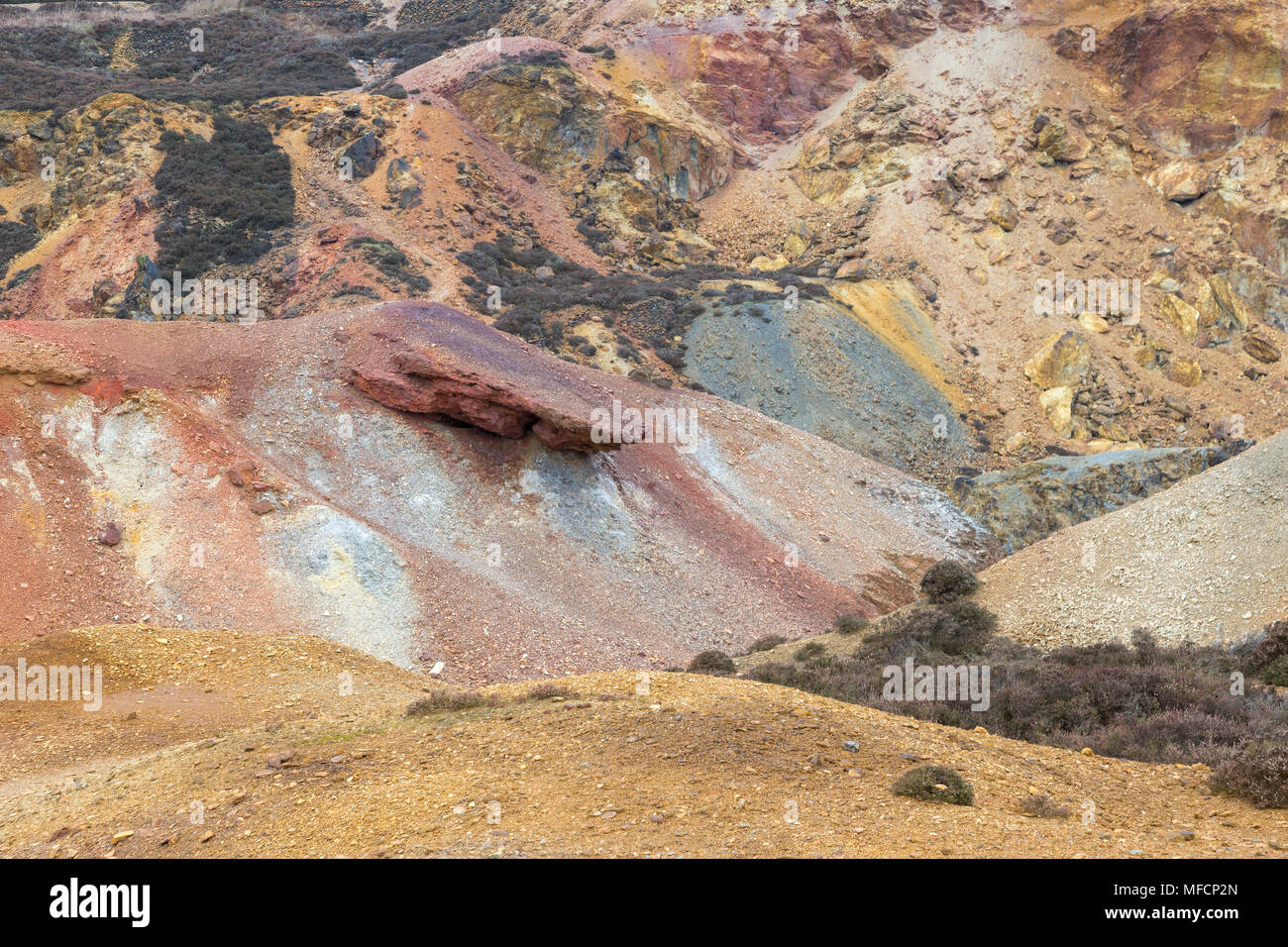 Old disused open cast copper mine workings Stock Photo - Alamy