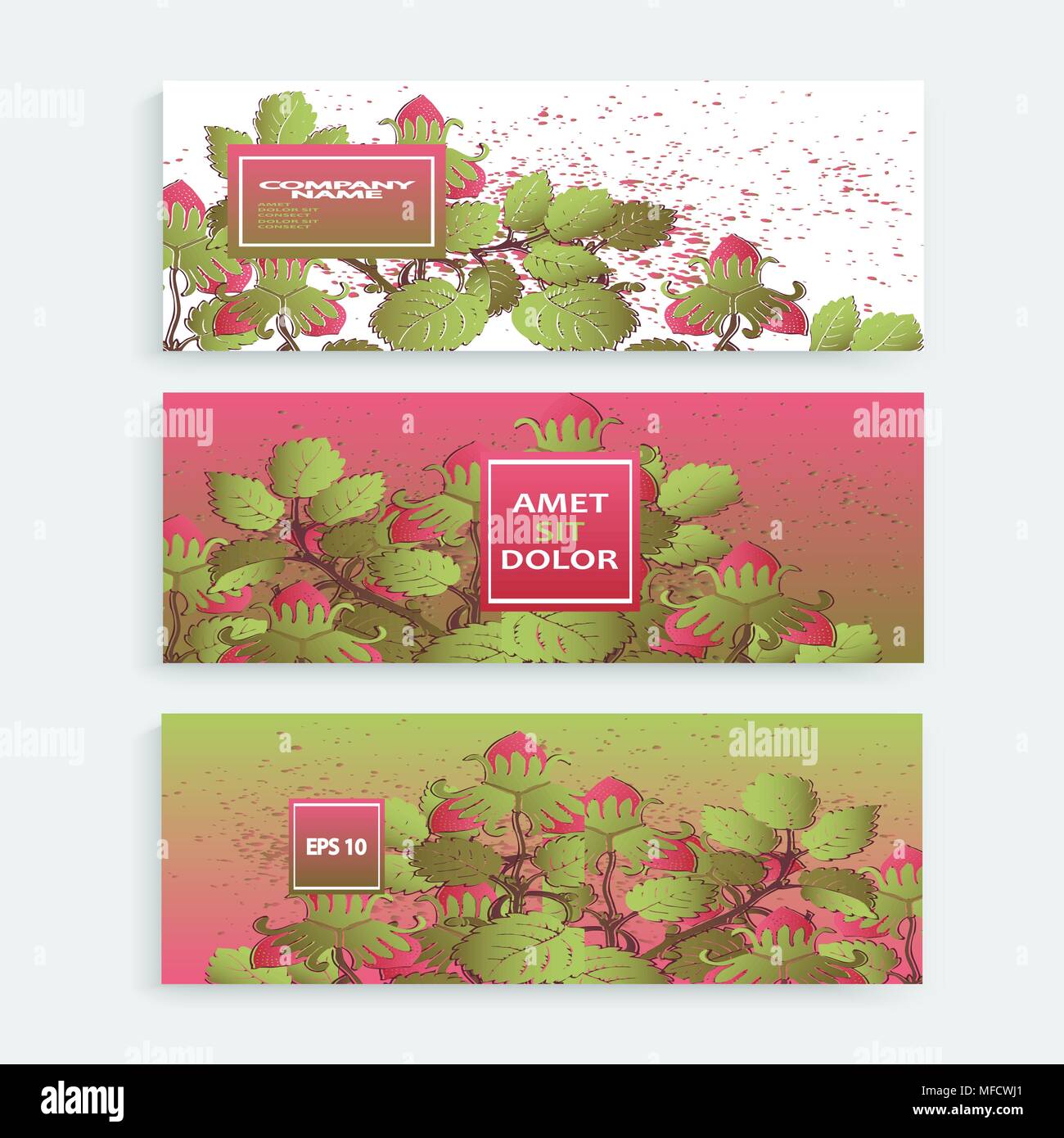 Strawberry pattern design templates product. Hand drawn red berry. Cute ...