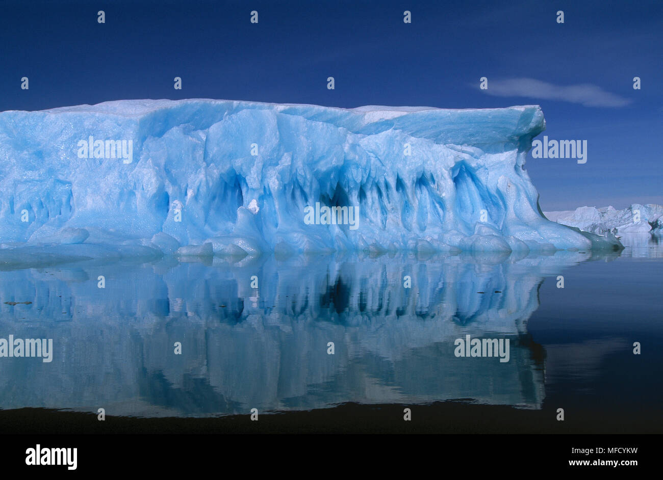 FLUTED BLUE ICEBERG Antarctic Sound, off Antarctic Peninsula Stock ...