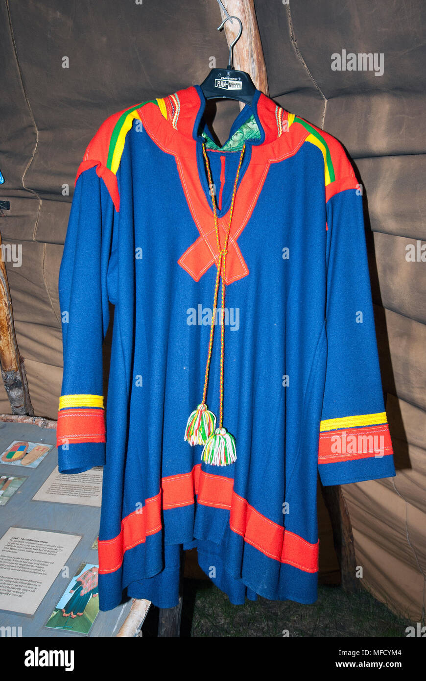 Typical Sami dress in Sami Museum (Nutti Sami Siida), Jukkasjarvi ...