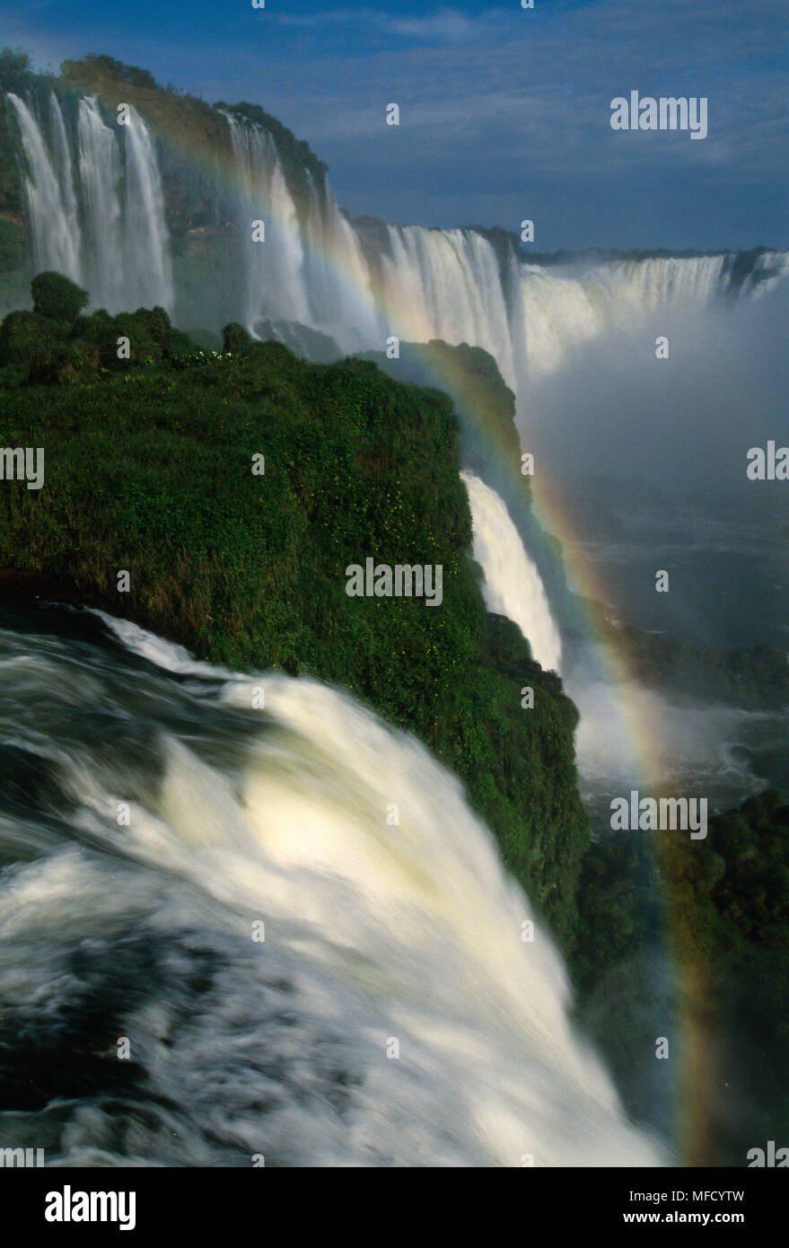 IGUAZU FALLS with rainbows Parana River. Iguazu National Park, Parana ...