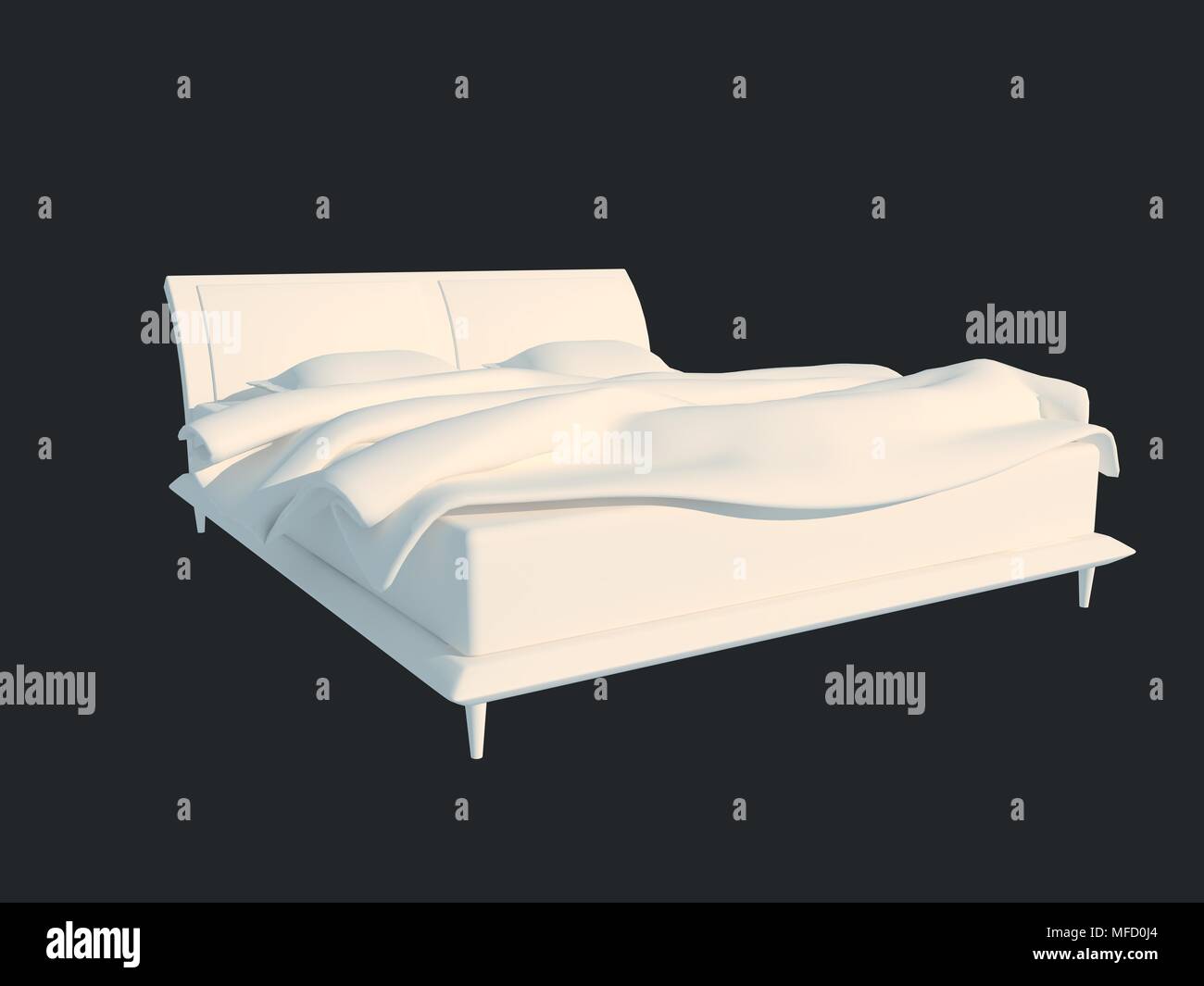 3d rendering double bed isolated hi-res stock photography and images ...