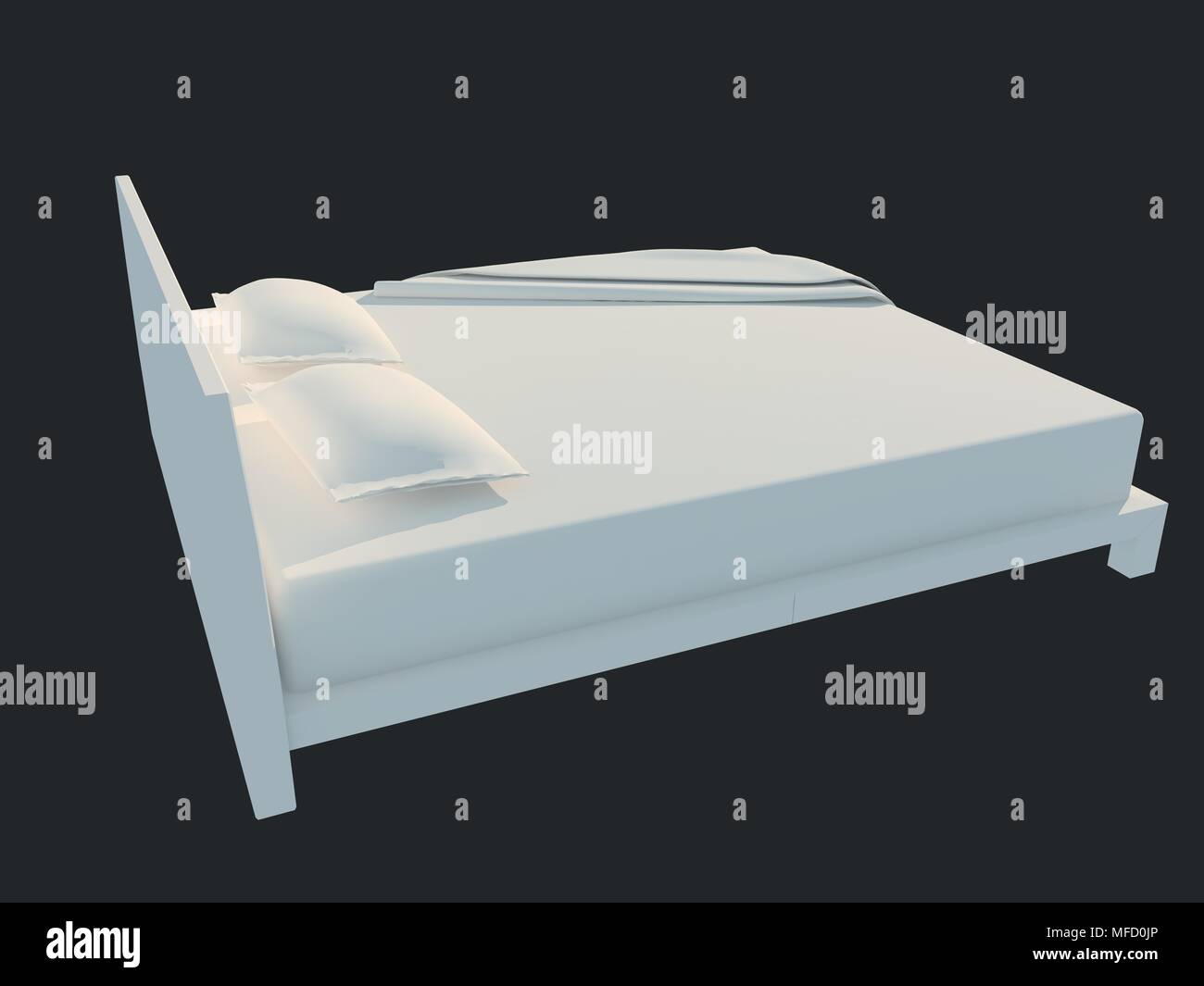 3d rendering double bed isolated hi-res stock photography and images ...