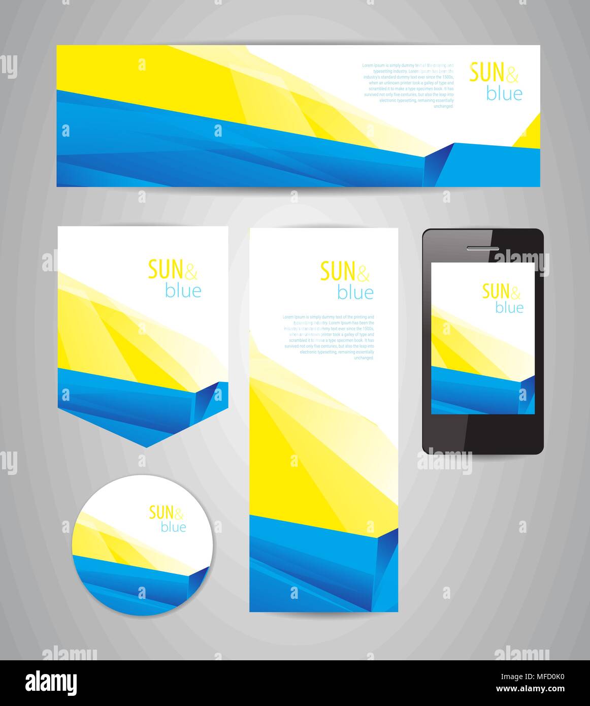 abstract yellow-blue design for different applications, banners and ...