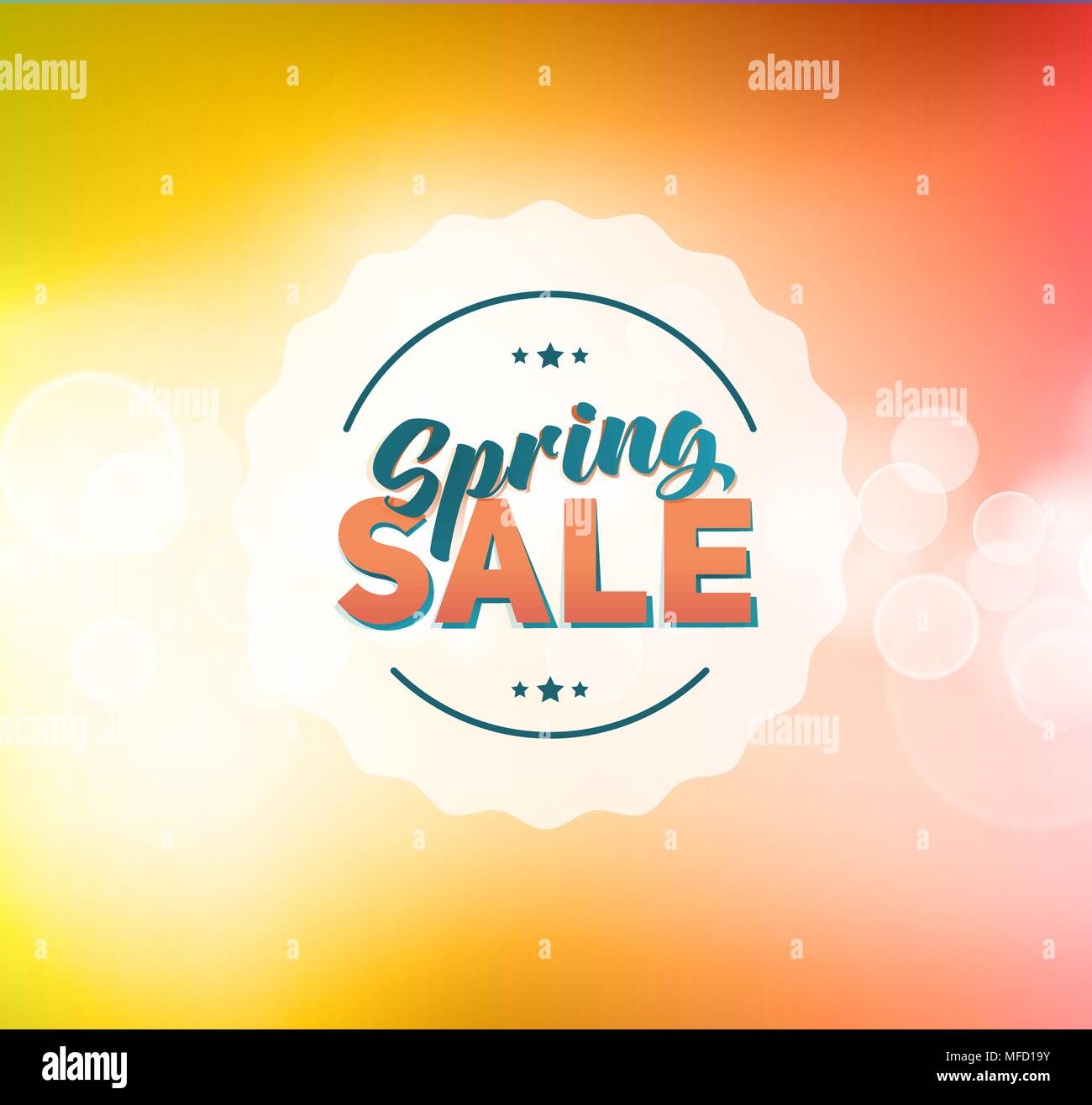 Poster with colorful geometric background. Spring sale tag Stock Vector ...