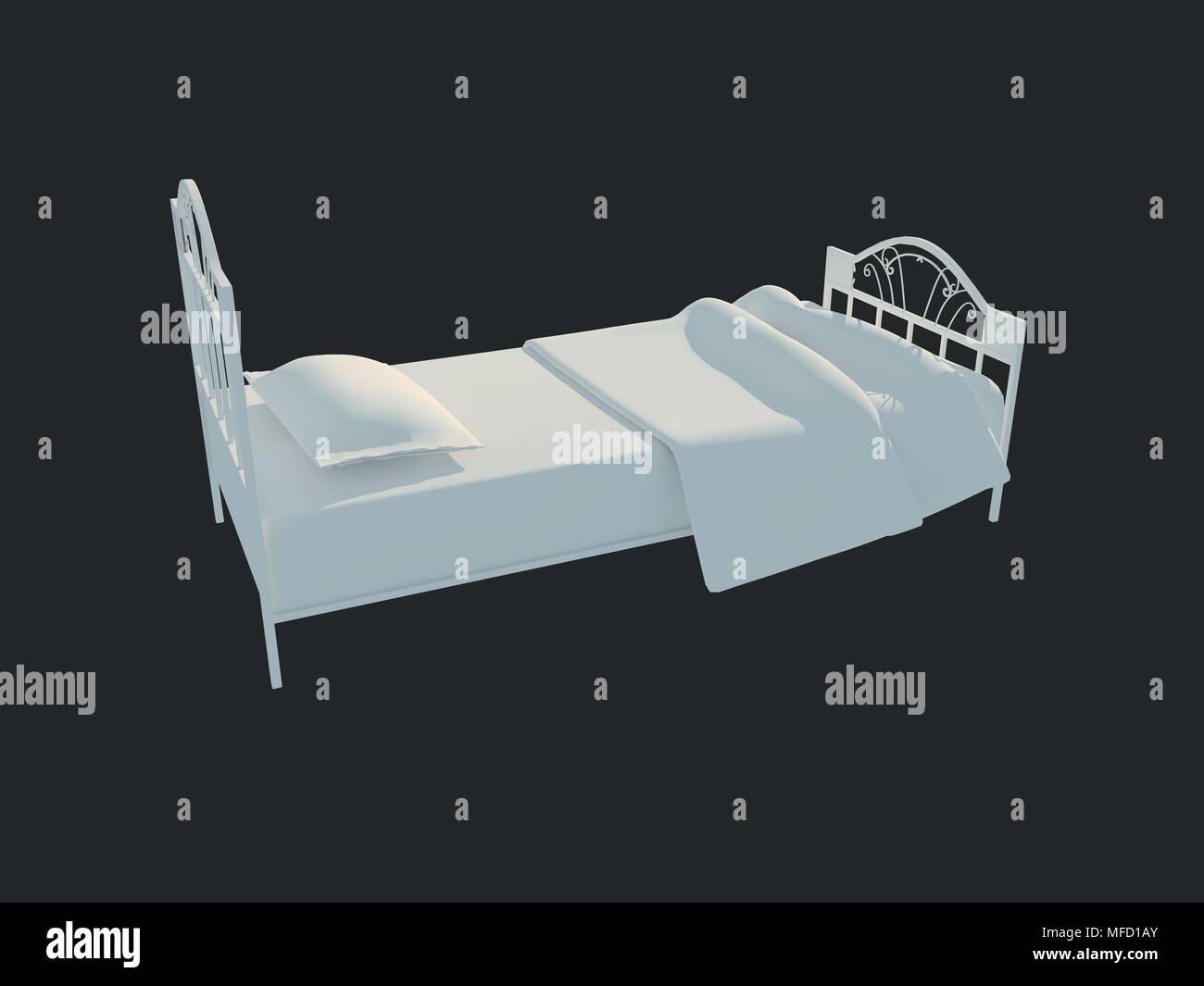 3d rendering bed top view hi-res stock photography and images - Alamy