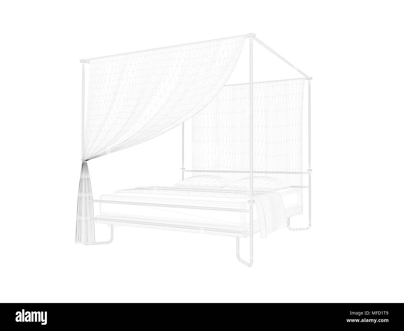 3d rendering bed top view Cut Out Stock Images & Pictures - Alamy